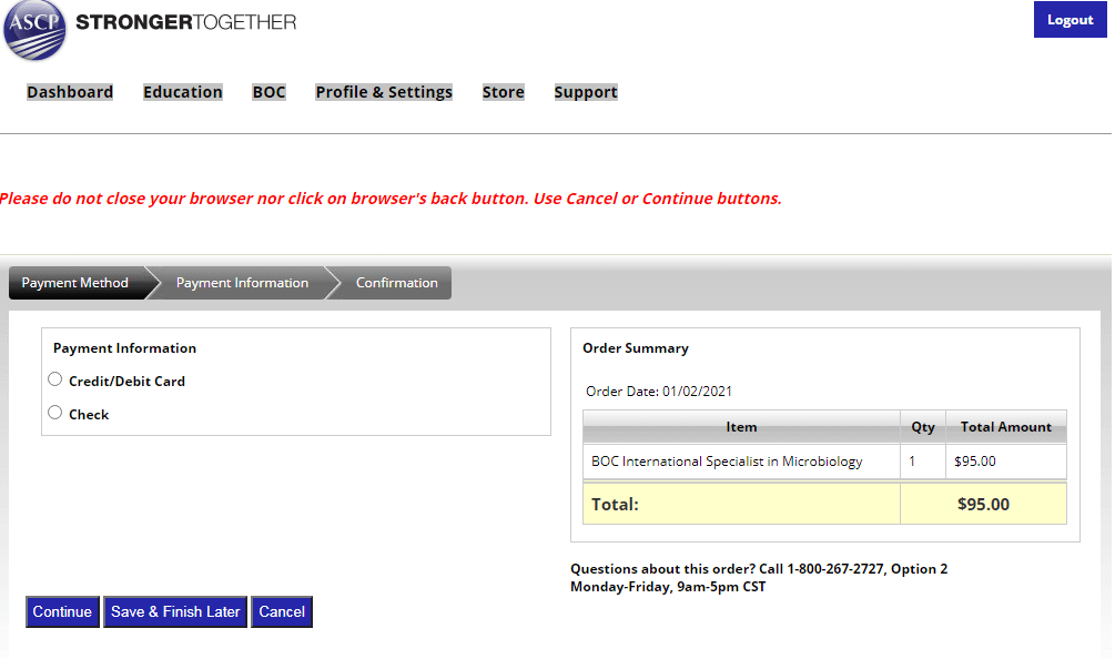 ASCP (BOC) Exam Application Online, Step by Step Tutorial?